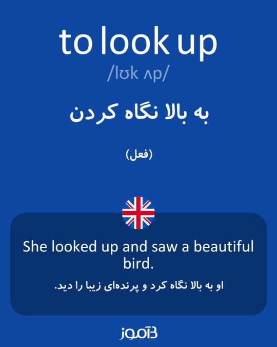 ترجمه کلمه look up به فارسی - دیکشنری انگلیسی بیاموز